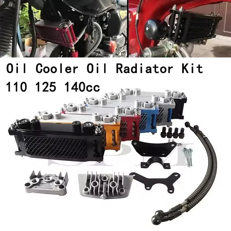 Motorcycle-Oil-Cooler-Oil-Radiator-Kit-For-110-125-140cc-Dirt-Bike ...