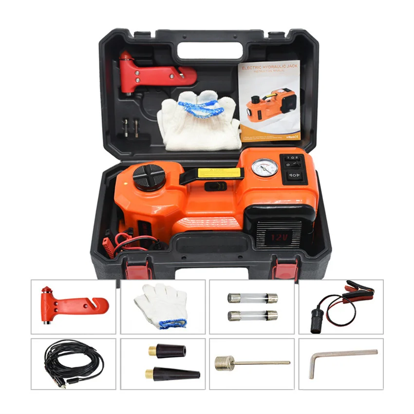 12V-5T-Car-Electric-Hydraulic-Floor-Jack-Tire-Inflator-Pump-And-LED ...