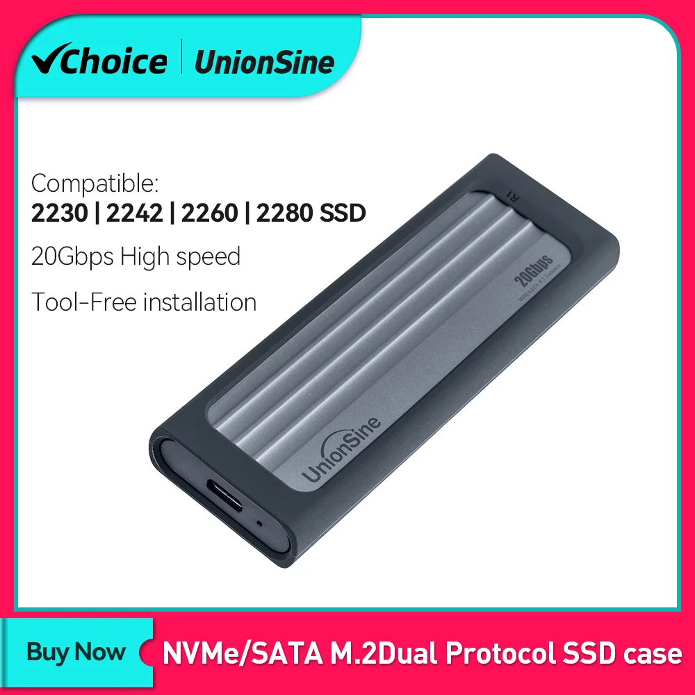 Adaptador-UnionSine-SSD-para-SSD-NVME-e-NGFF-SATA-SATA-Case-Dual ...