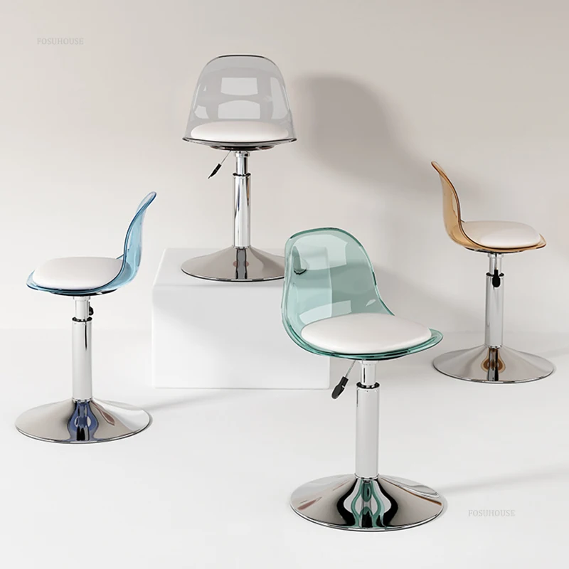 Modern-Acrylic-Bar-Chairs-Household-Swivel-Lifting-High-Bar-Stools ...