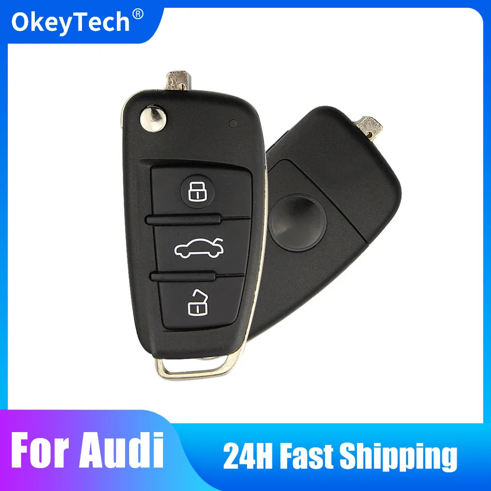 OkeyTech-3-Button-Flip-Fold-Remote-Car-Key-Shell-Keyless-Entry-KD-Key ...