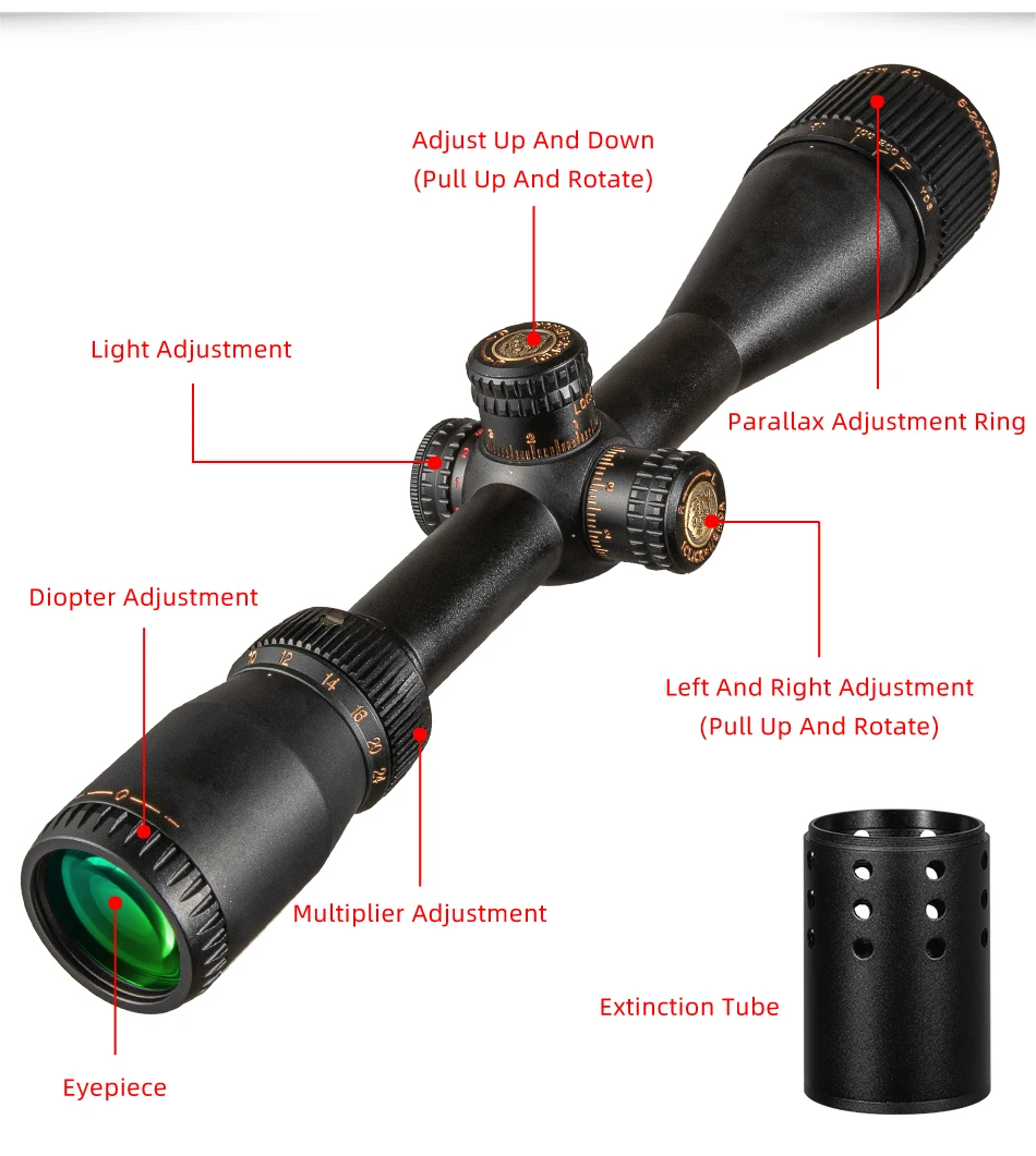 NSIRIUS 6-24X44AOE Hunting Riflescope Red Special Cross Reticle Sniper ...
