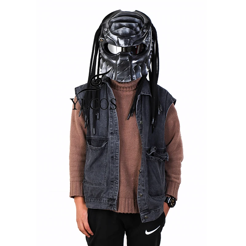 Erkekler-kad-nlar-i-in-motosiklet-kask-Unisex-Predator-Cosplay-kask ...