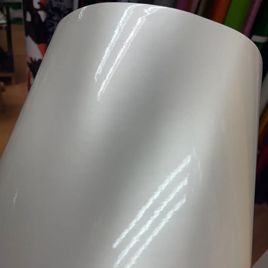 Película de revestimiento de vinilo blanco perla brillante/mate de ...
