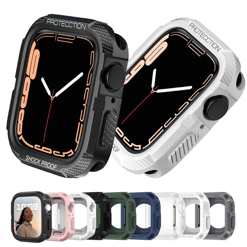 Capa robusta para apple assista caso 44mm 40mm 45mm 41mm 45mm 38mm 42mm ...