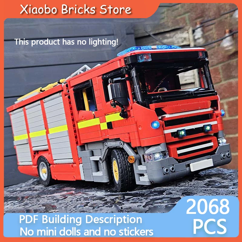 City Service Car Model MOC Building Bricks P280 Fire Engine Modular ...