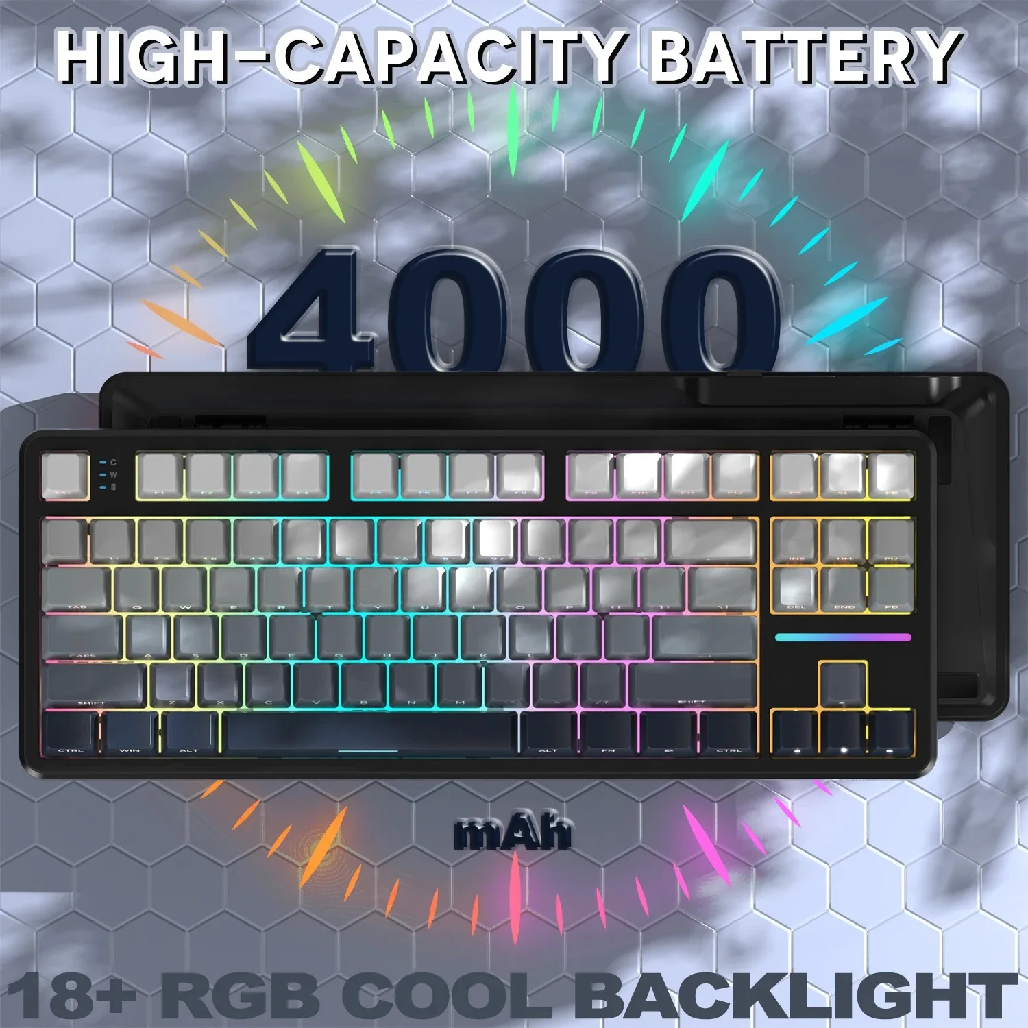 ATTACK SHARK X87 Wireless Mechanical Keyboard - Tri-Mode (BT5.0/2.4G ...