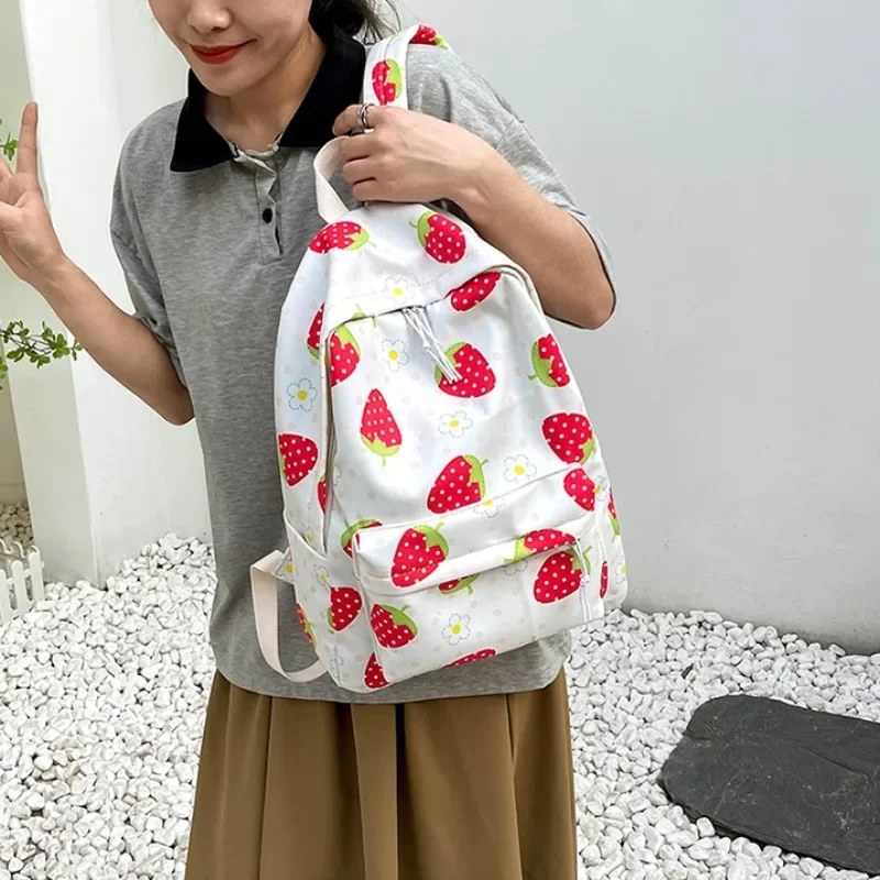 BOMO-Cute-Womens-Backpack-Cartoon-Strawberry-Print-Casual-Backpacks ...