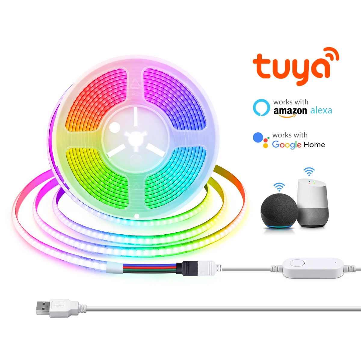 Smart-Tuya-Alexa-RGB-COB-LED-Strip-Neon-WiFi-Light-Neon-LED-Tape-with ...