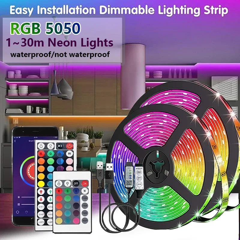 5V-Usb-Led-Strip-Light-5050-Rgb-Led-Tape-Bluetooth-Wifi-App-Remote ...