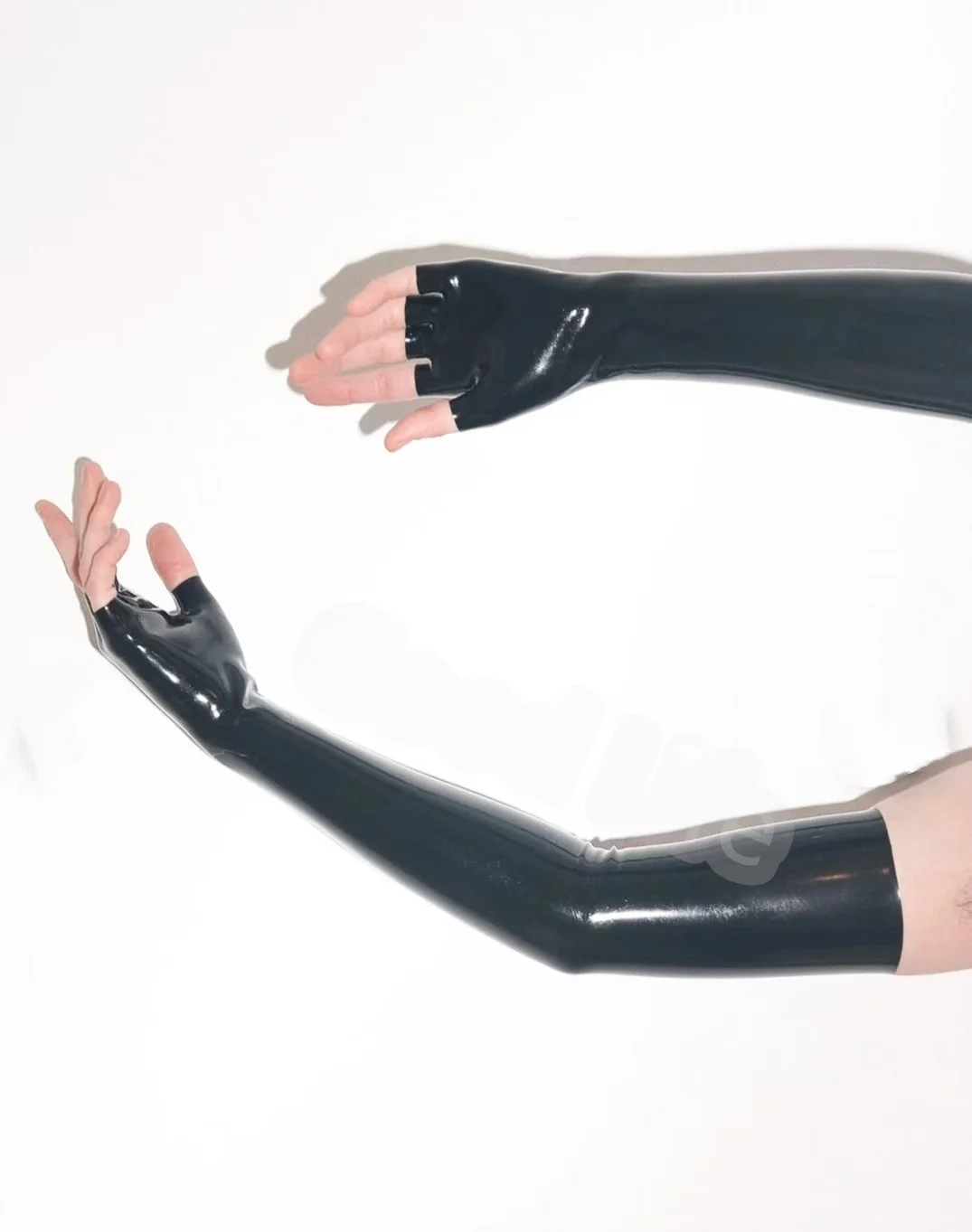 Free shipping !!! Hot Latex Fingerless Long Gloves Wet Look Gloves ...