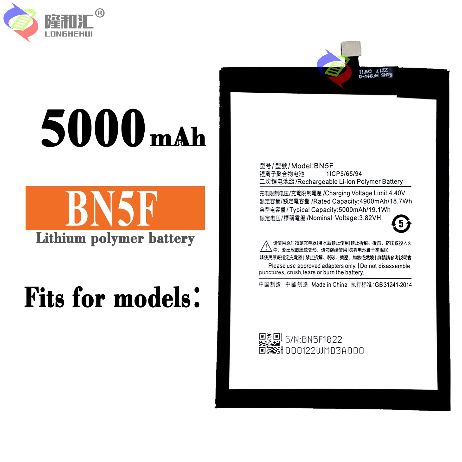 Nueva batería BN5F de 5000mAh para Xiaomi Redmi BN5F, baterías para ...
