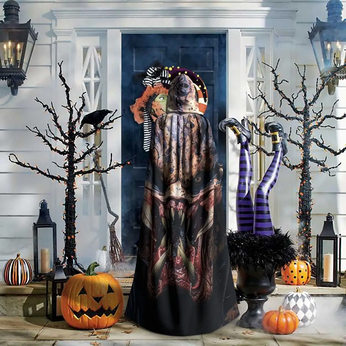 Predator Smile Horror Xenomorph Alien Monster Long Hooded Cloak Witch ...