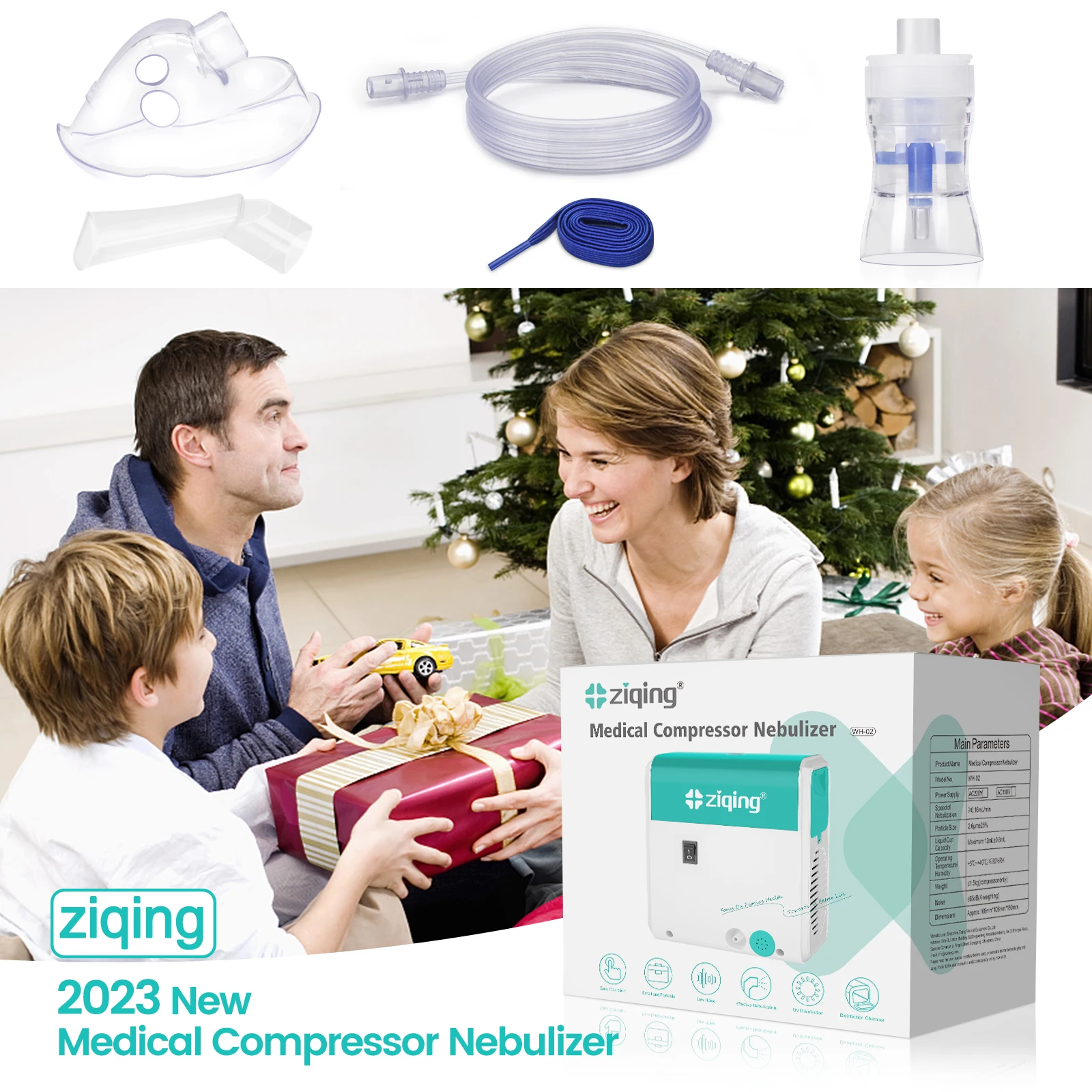 Ziqing Portable Nebulizer Silent Handheld Inhaler Kids Adult Cough ...