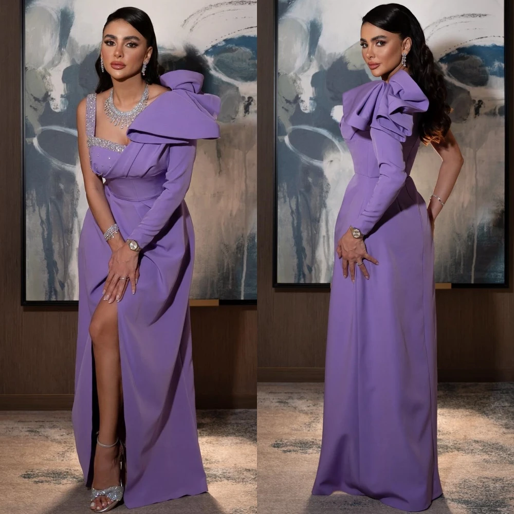 Exquisite-Matching-Asymmetrical-One-Shoulder-A-line-Evening-Dress ...