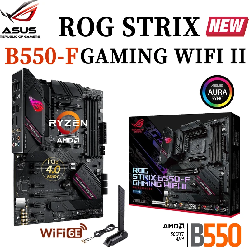 New-Asus-ROG-STRIX-B550-F-GAMING-WIFI-II-AMD-AM4-3Rd-Gen-Ryzen-ATX ...