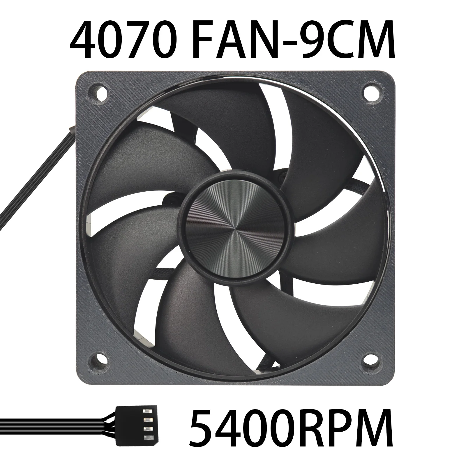 3D Printed 4070 Modified Fan 9cm 9615 PWM 4Pin,5400RPM FDB Bearing,High ...