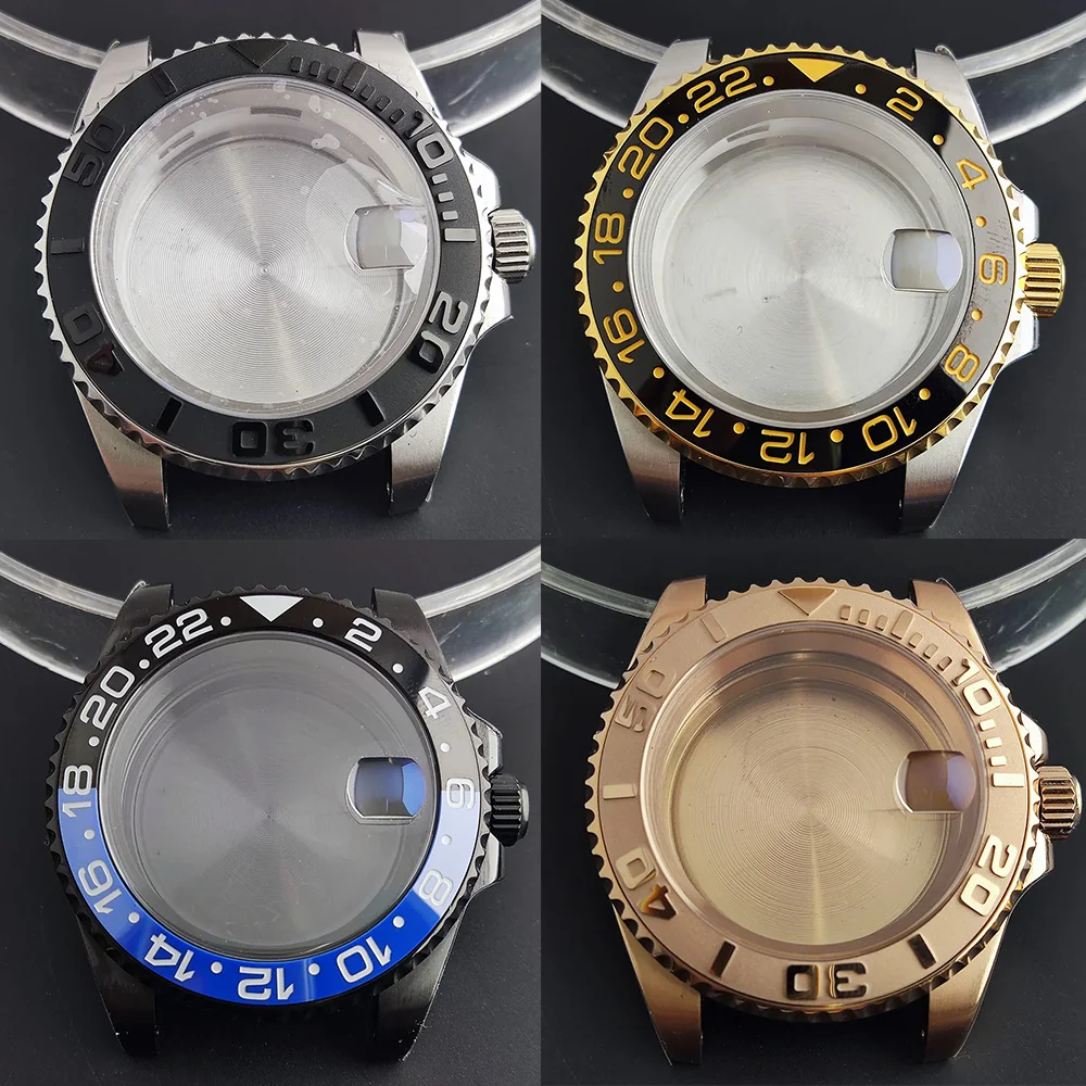 High-Quality-40-5mm-Silvery-Black-Sapphire-Glass-GMT-Case-Stainless ...