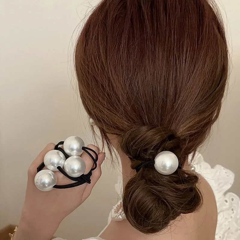 Elegant-Big-Imitation-Pearl-Hair-Rope-Simple-Elastic-Rubber-Band-For ...
