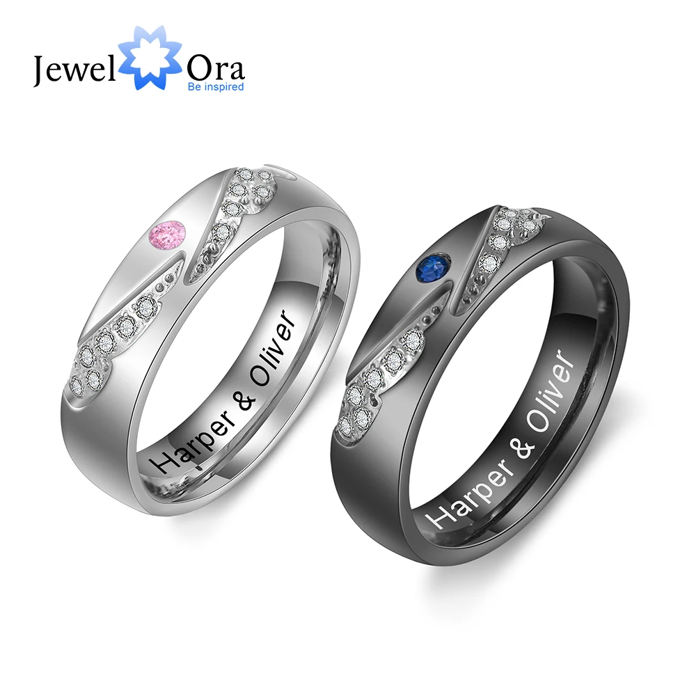 Anillos con grabado de alas de Ángel DE CIRCONIA personalizada para ...