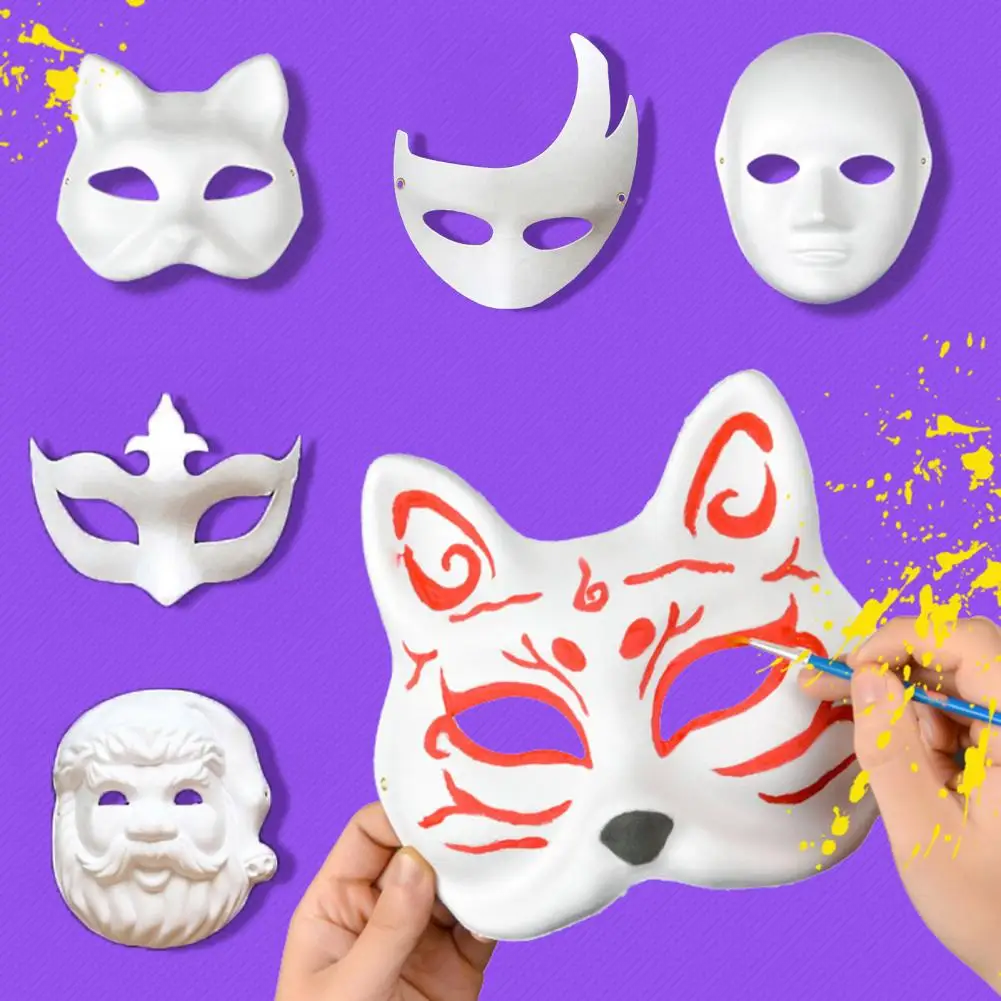 Diy Paper White Masks Create Artistic Craft From Theater And Halloween ...