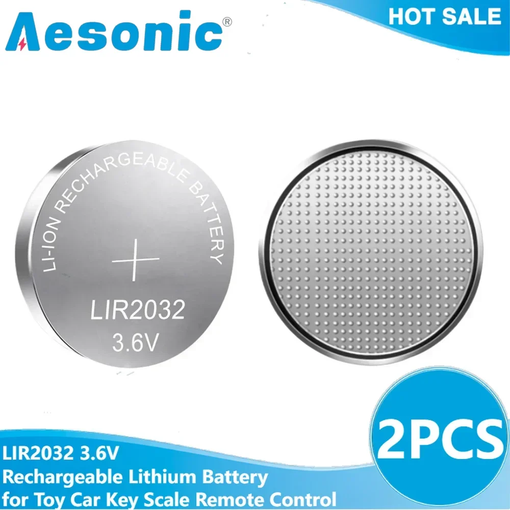 2PCS-LIR2032-LIR-2032-3-6V-Rechargeable-Lithium-Battery-for-Toy-Car-Key ...