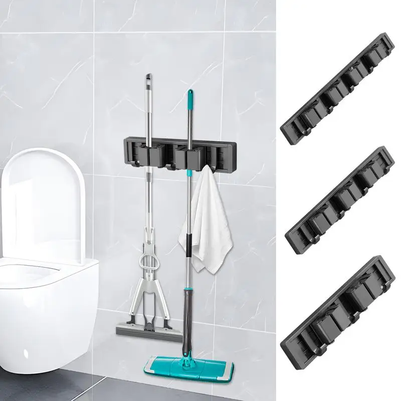 Wall-Mounted-Mop-Organizer-Clips-Adhesive-Bathroom-Mop-Broom-Hanger ...