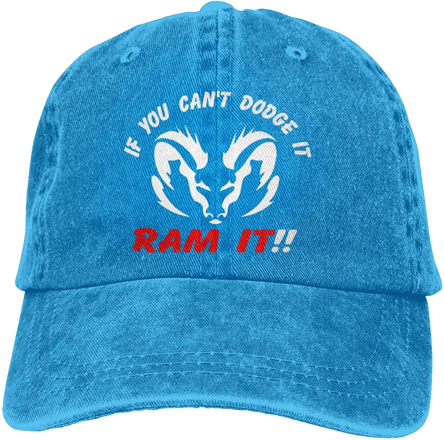 If You Can`T Dodge It Ram It Unisex Denim Baseball Cap Retro Washed ...
