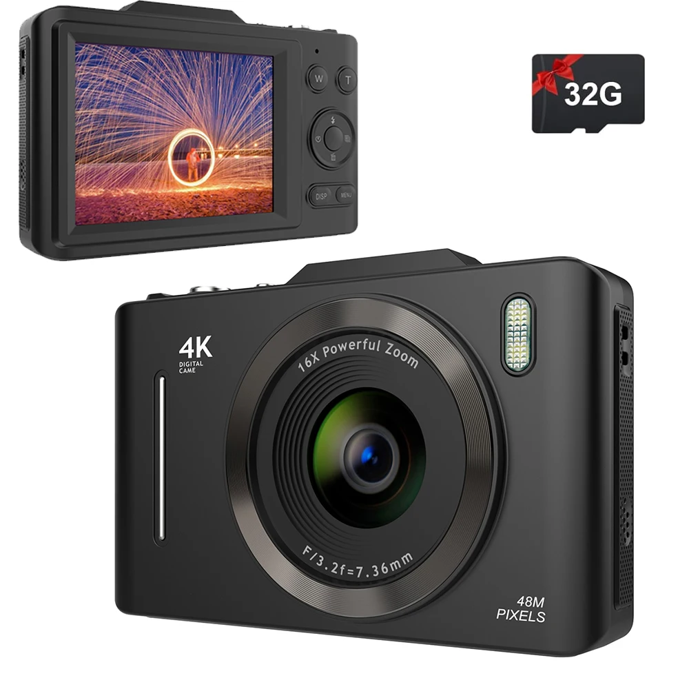 4K-Digital-Camera-16X-Zoom-HD-1080P-48MP-Student-Compact-Beginner ...