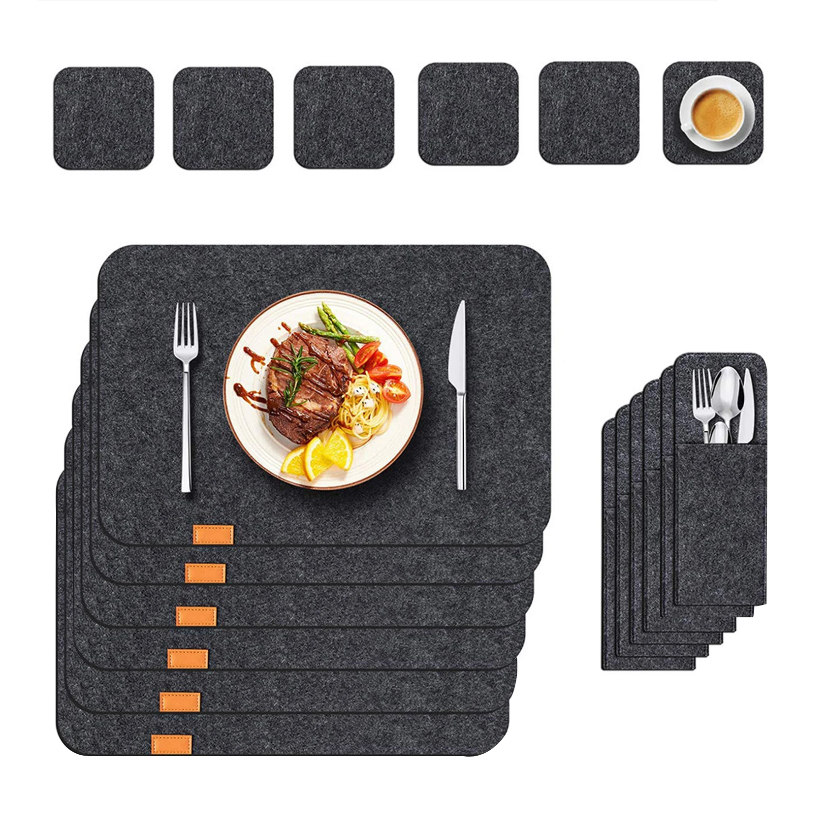 Felt-Dining-mat-Set-of-6-pieces-Heat-Resistant-Dining-mat-Easy-to-Clean ...
