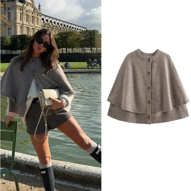 C-rdigan-de-punto-a-la-moda-para-mujer-capa-con-cuello-redondo-su-teres ...