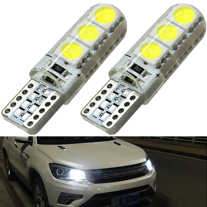 2x T10 5W5 W5W LED Bulbs Car interior Dome Reading Light 12V 7500K 6SMD ...