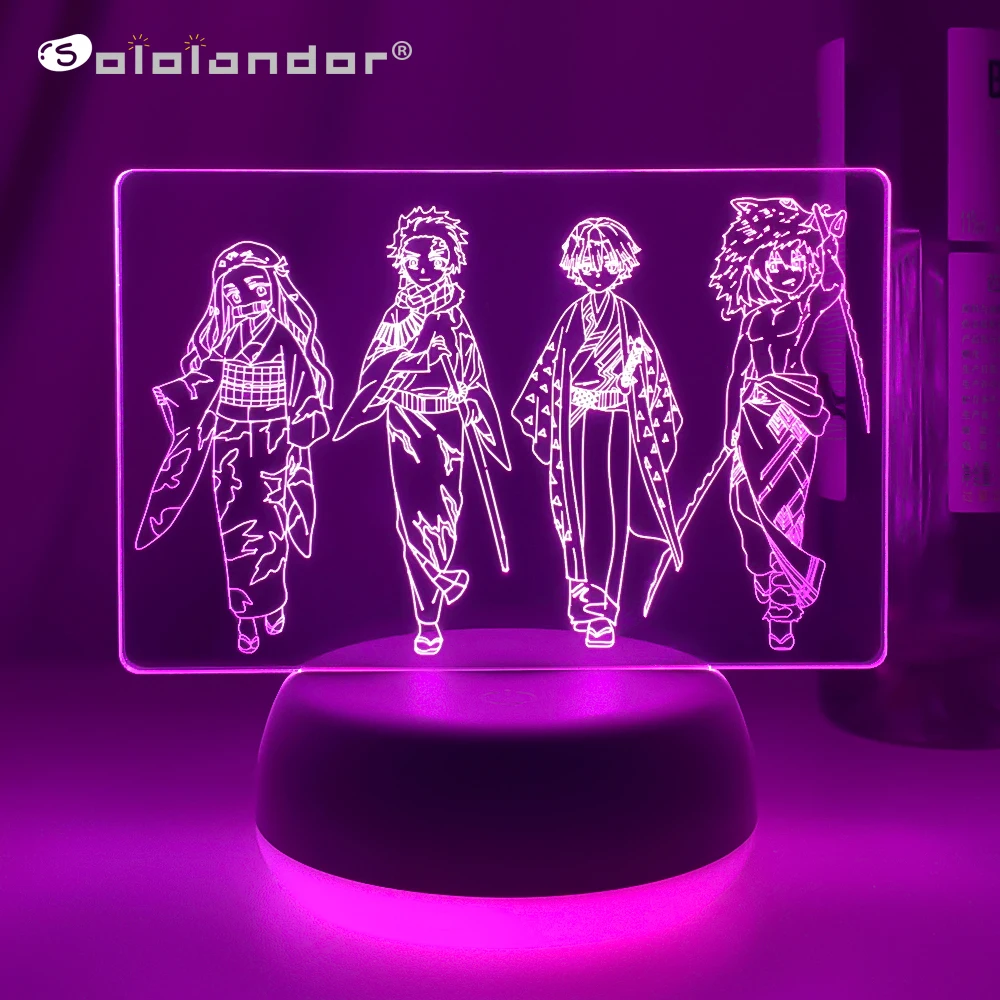 Anime Demon Slayer Kimetsu No Yaiba Led Night Light For Bedroom Decor ...