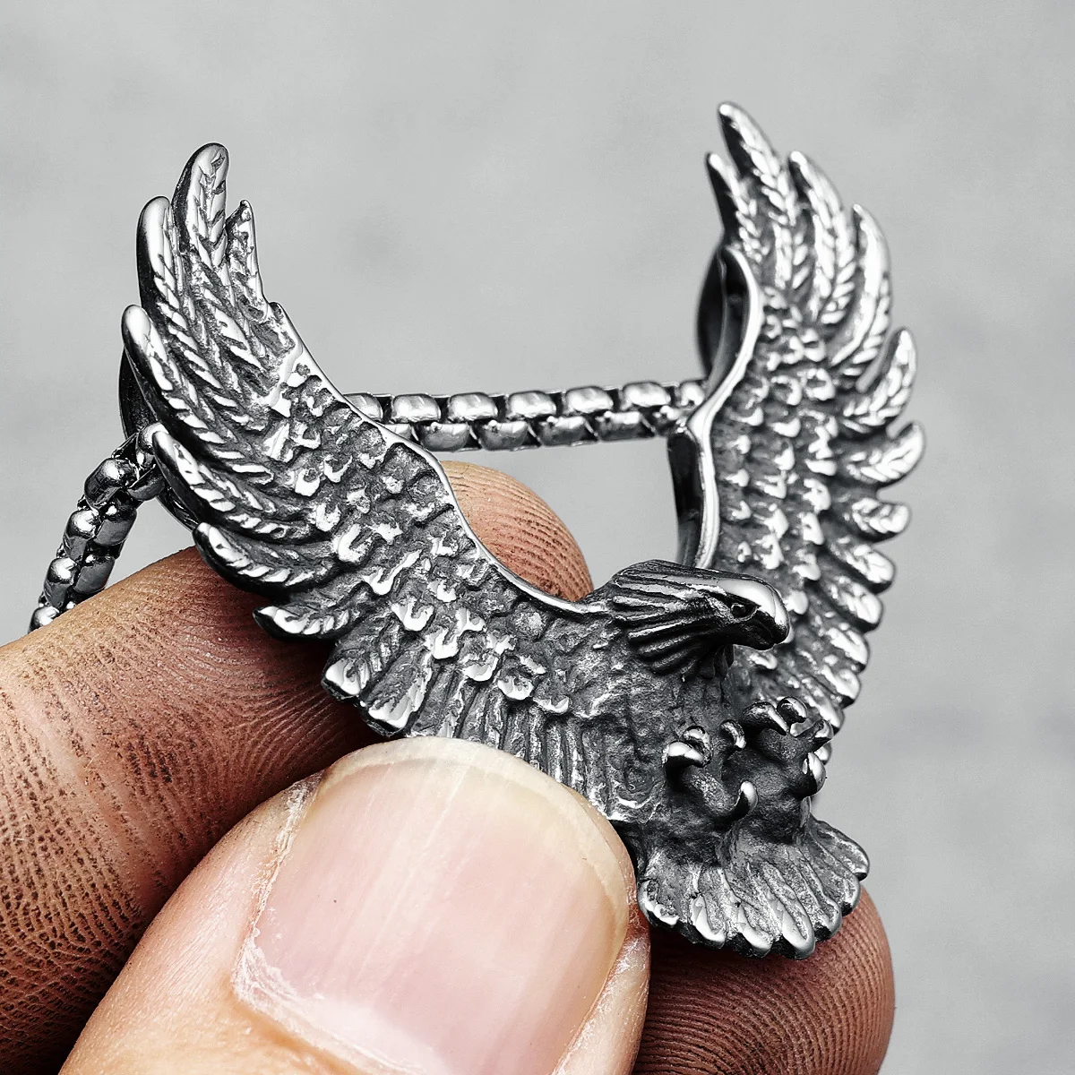 Flying Eagle Pendants Men Necklace 316L Stainless Steel Wild Hawk ...