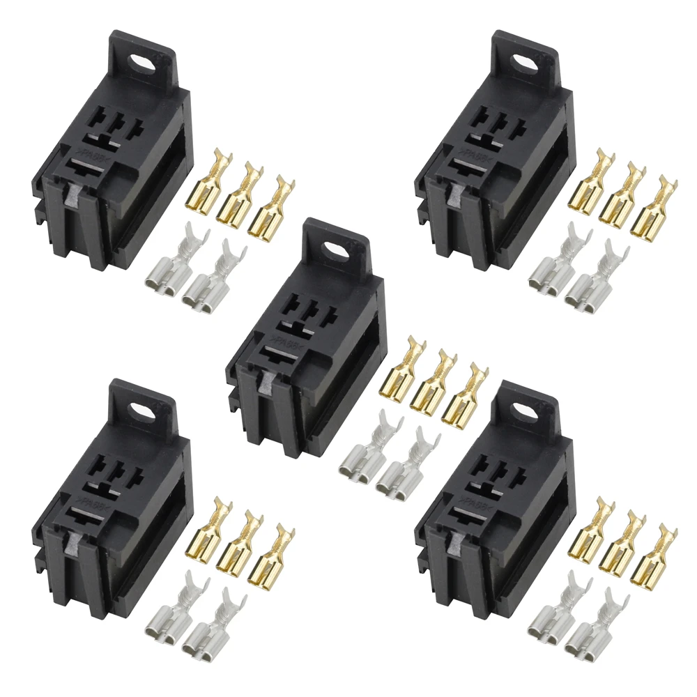 5 Sets/Lot Violet Car Relay Socket without Wire with Terminal Modified ...