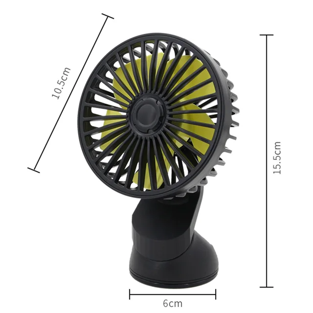 Suction Cup Car Electric Fan USB 12V 24V 360 Degree Rotation USB ...