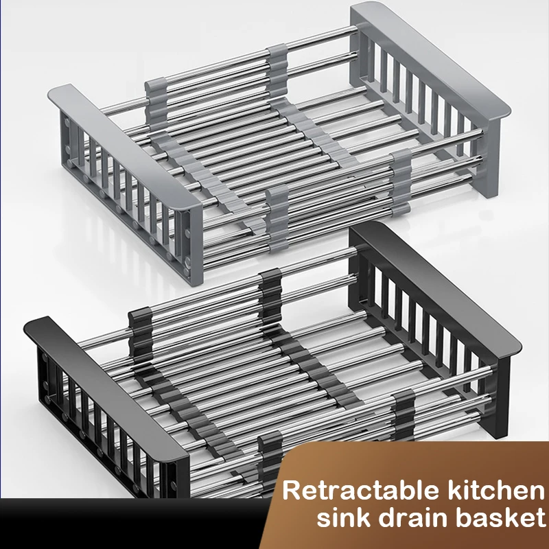 Retractable-Drain-Basket-For-Kitchen-Sink-Storage-Basket-For-Washing ...