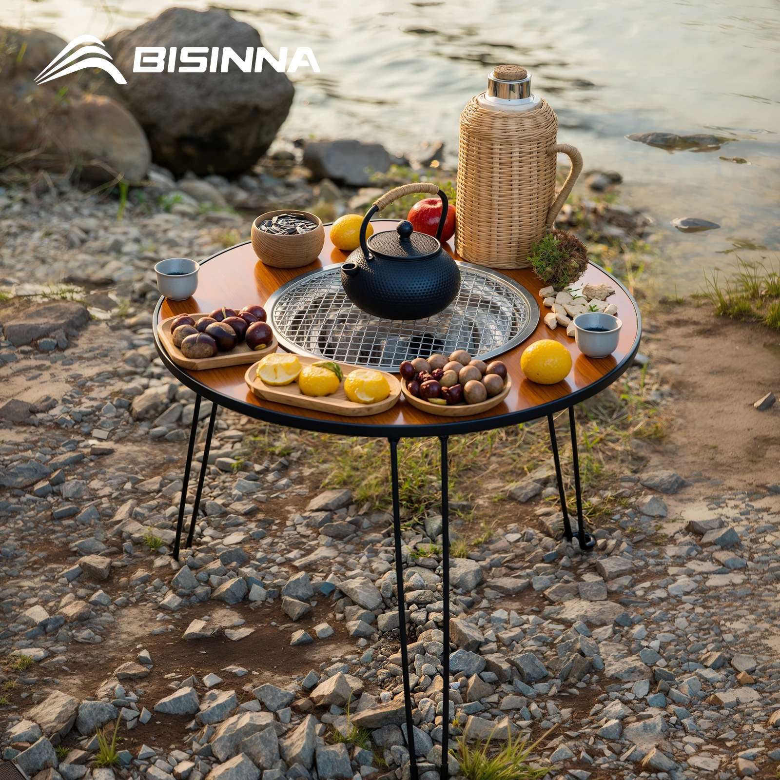 BISINNA-Folding-Round-Table-Barbecue-Stove-Portable-Camping-BBQ ...