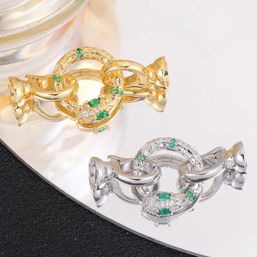 Juya-1-2-3Pcs-Lot-18K-Real-Gold-Silver-Plated-Fasteners-Snake-Pendant ...