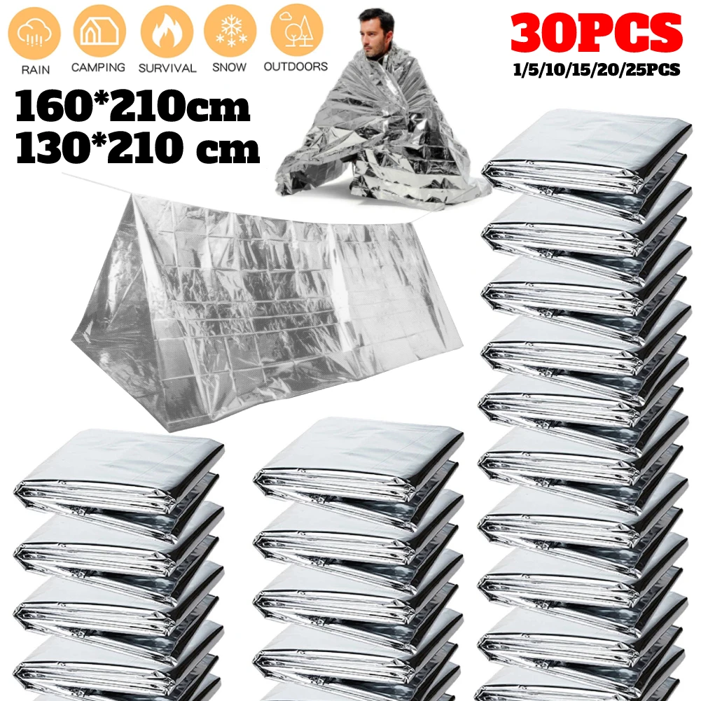 30-1PCS-Emergency-Rescue-Blanket-Outdoor-Survive-First-Aid-survival ...