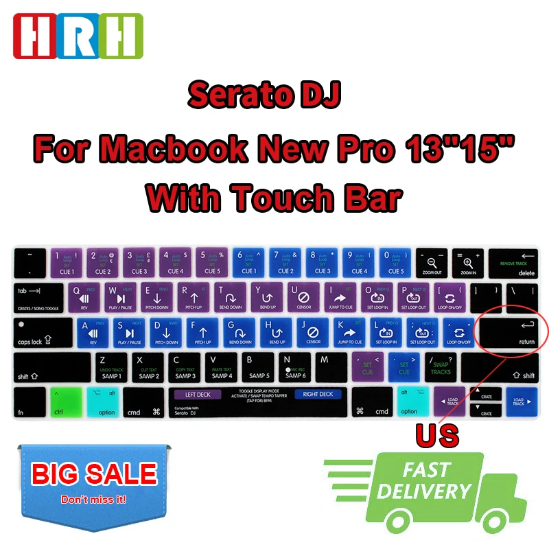 HRH-Serato-DJ-Shortcut-Hotkey-Silicone-Keyboard-Cover-Skin-For-Macbook ...