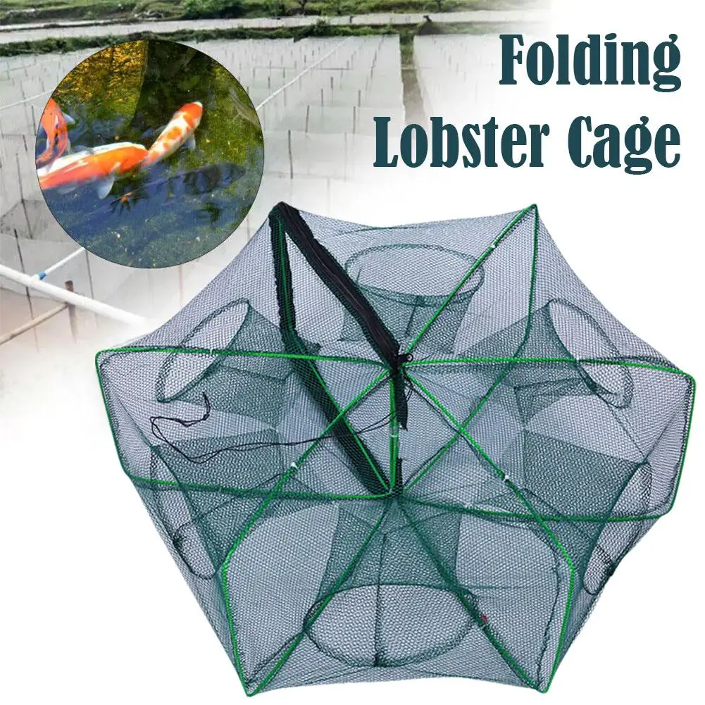 Mesh-For-Fishing-Net-Tackle-Cage-Folding-Crayfish-Catcher-Casting-Fish ...