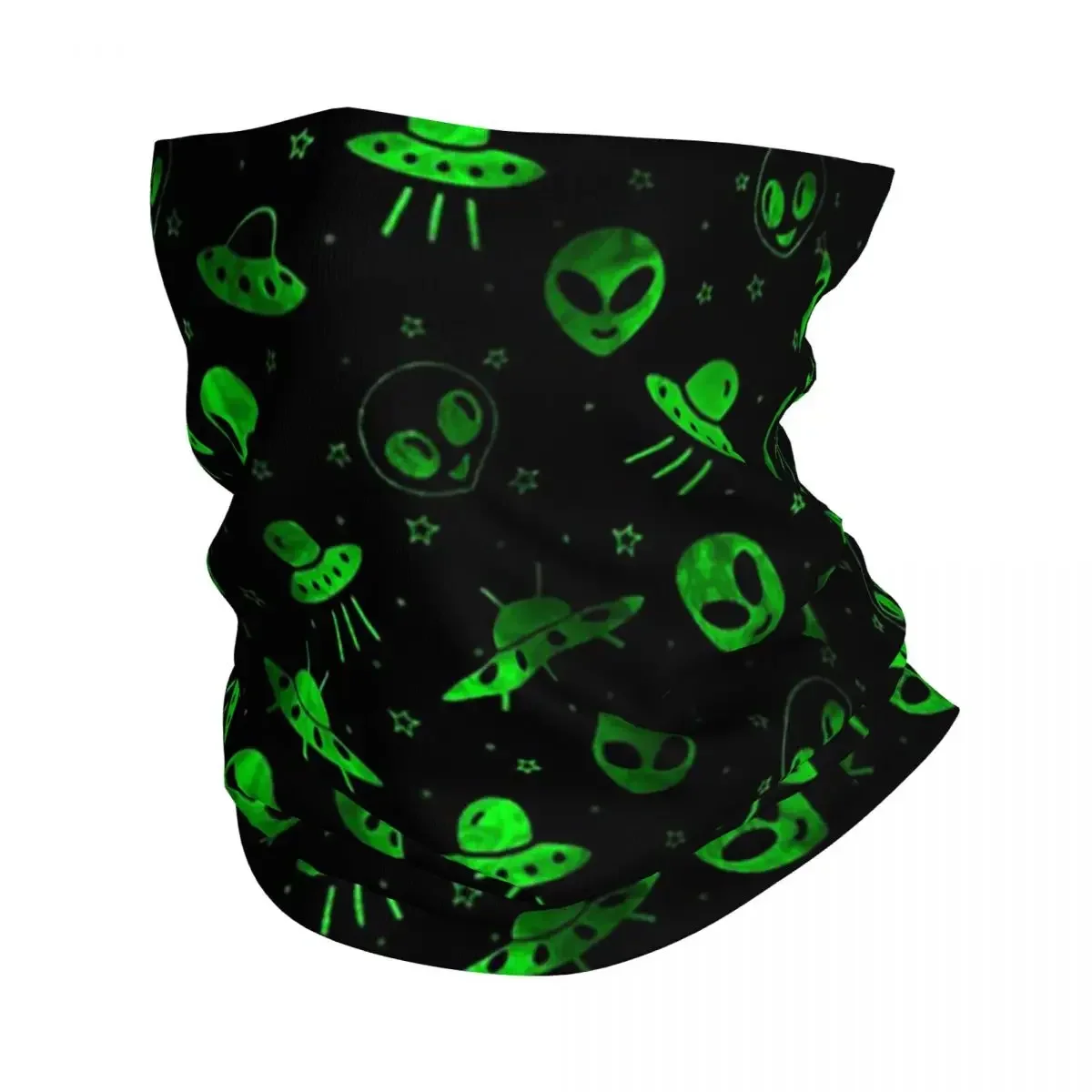 Aliens And UFOs Pattern Bandana Neck Gaiter Printed Face Scarf ...