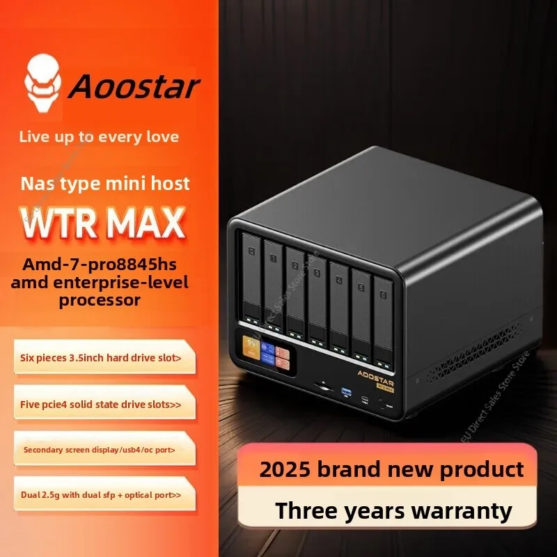 Nas Drive AOOSTAR WTR MAX AMD R7 PRO 8845HS 11 Bays Mini PC With Screen ...