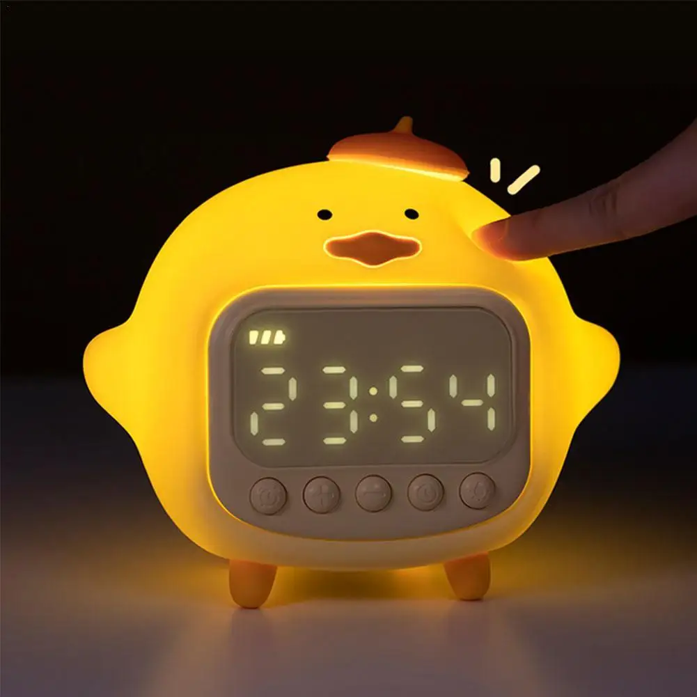 Cute Hug Duck Digital Alarm Clock Children Snooze Alarm Clock USB ...