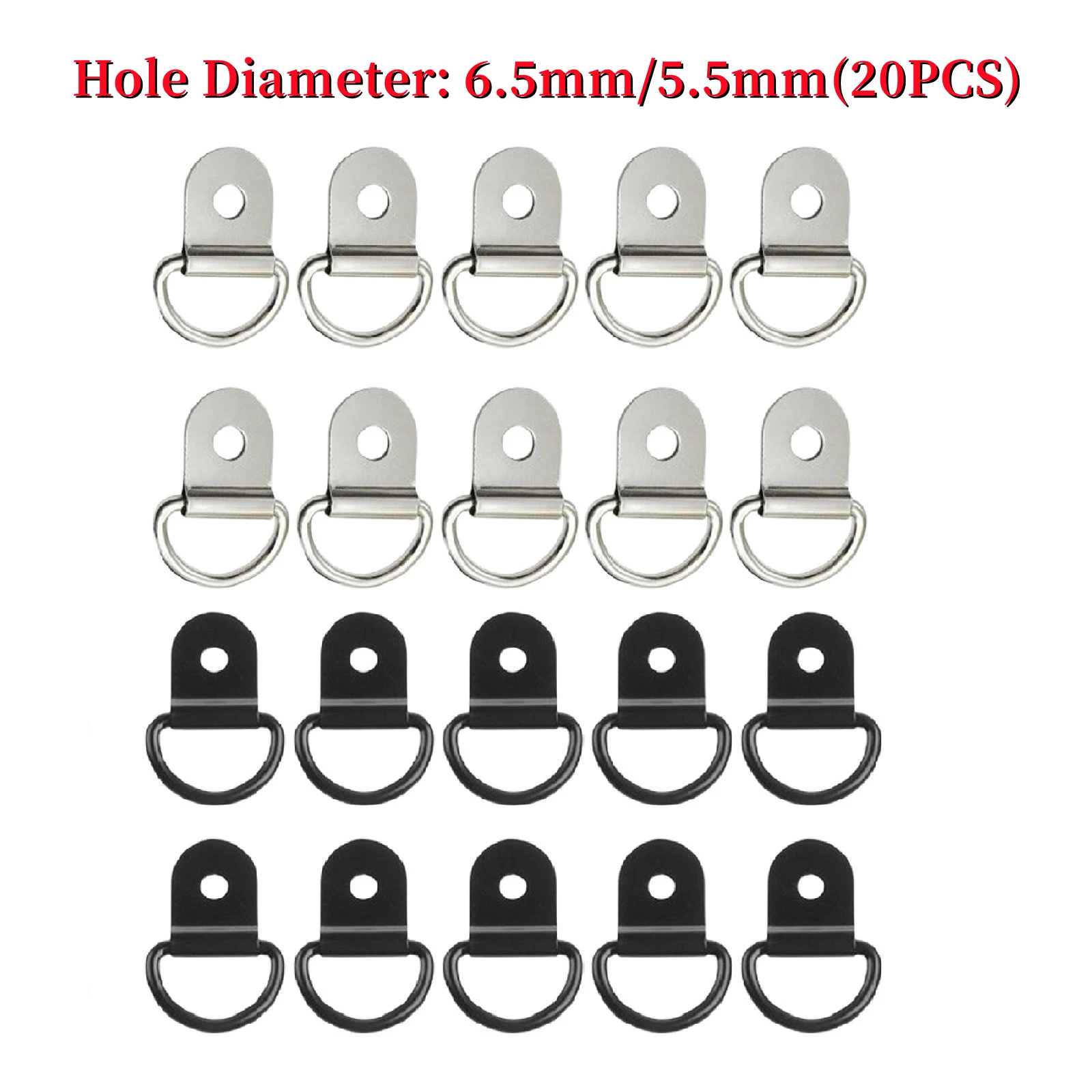 20/10pcs D Shape Tie Down Anchor Rings Iron Stainless Steel Cargo Tie ...