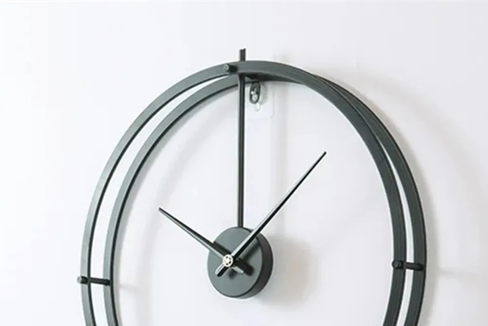 Modern Minimalist Home Wall Clock, Semi-circular Metal Silent Clock 40 ...