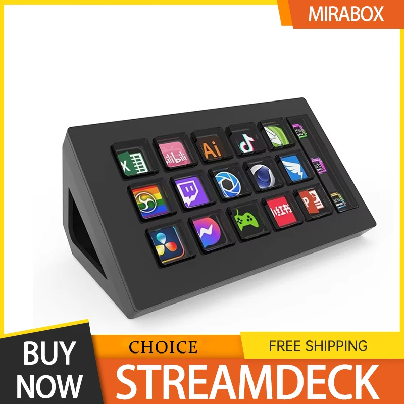 Stream Deck Mini Visual Keyboard 15keys Streamdeck Lcd Button Live Content Creation Controller