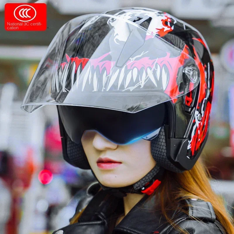 Motorcycle Helmet for Men Women 3C Approved Electric Scooter Riding ...