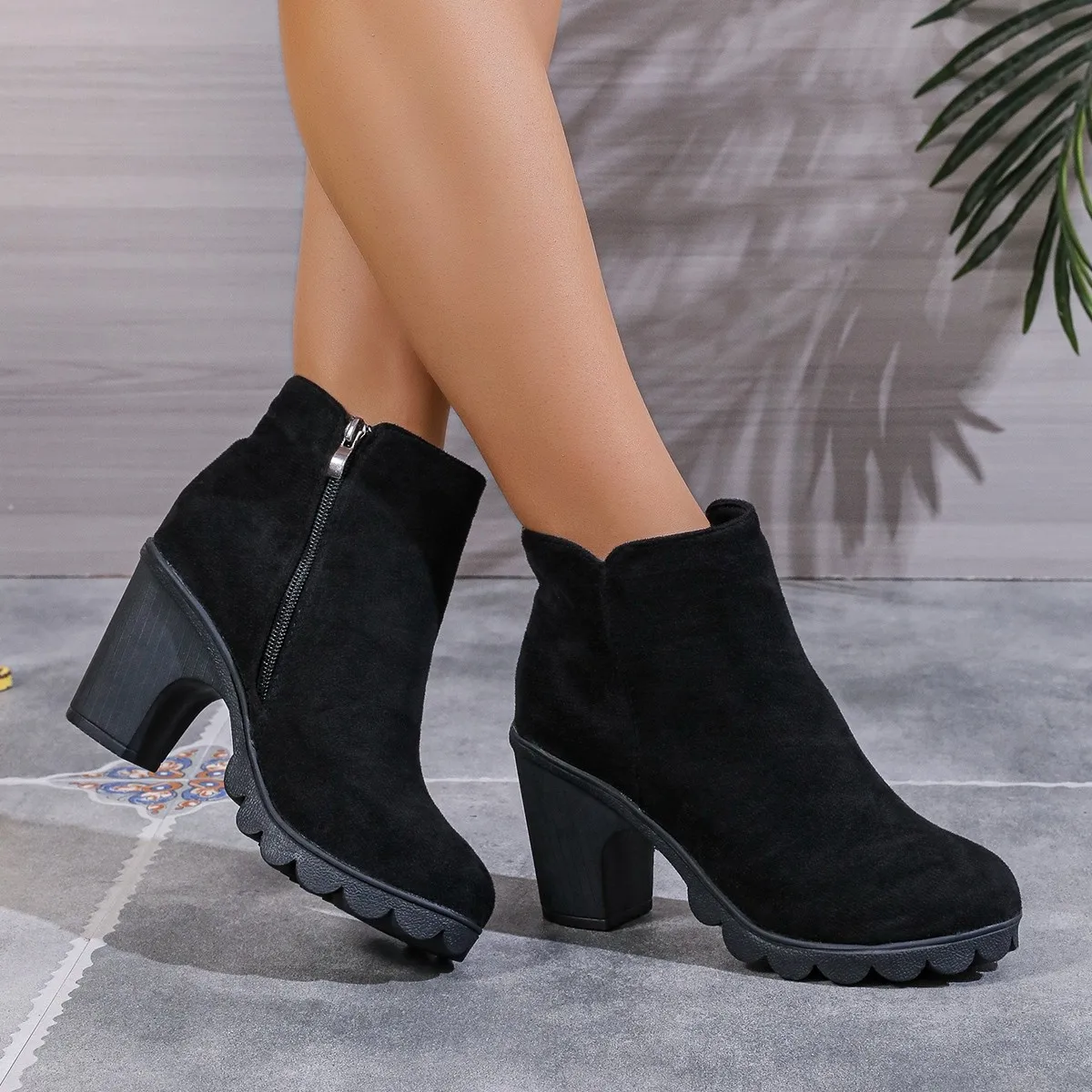 2024 New Autumn Winter Women Pumps Boots High Quality Zipper European ...